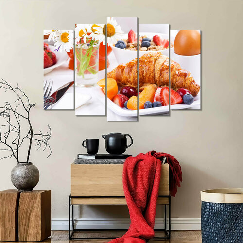 Модульная картина/Модульная картина на холсте/Модульная картина в подарок/красивый завтрак-beautiful breakfast 150х100
