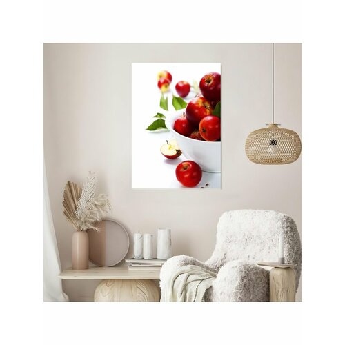 Картина на холсте с подрамником Красные яблочки 30х40