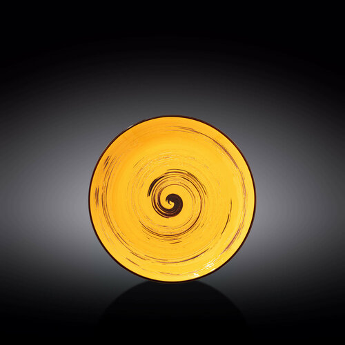 Тарелка десертная Wilmax, Фарфор, круглая, 18 см, желтый цвет, коллекция Spiral (WL-669411/A)