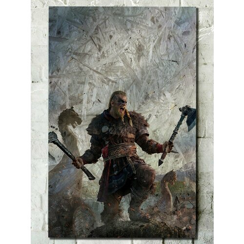 Картина интерьерная на рельефной доске ОСП Игры Assassin's Creed Вальгалла - 14028