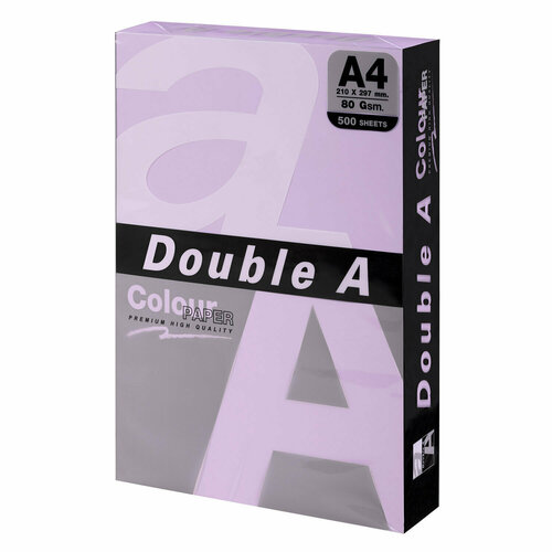 Бумага цветная DOUBLE A, А4, 80 г/м2, 500 л, пастель, фиолетовая