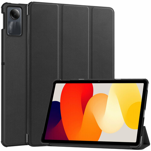 Чехол для планшета Redmi Pad SE (11 дюймов), с магнитом, прочный пластик (черный)