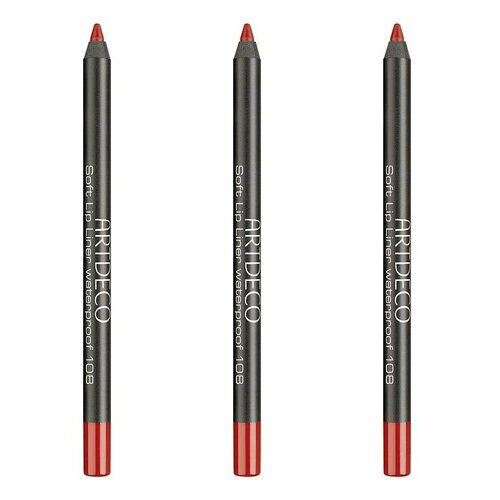ARTDECO Водостойкий карандаш для губ Soft Lip Liner Waterproof тон 108, 3 штуки