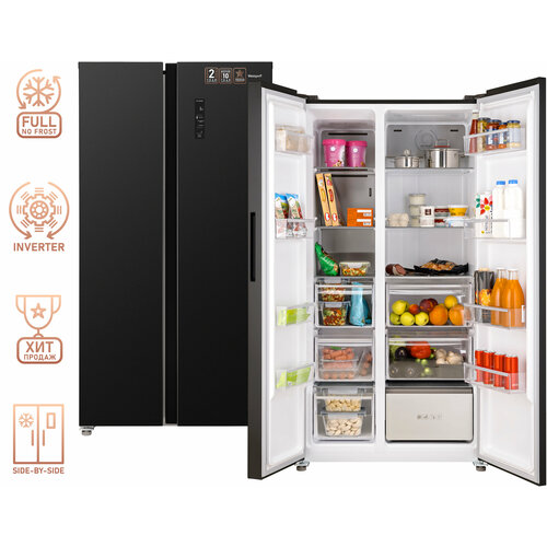 Отдельностоящий холодильник с инвертором Weissgauff WSBS 739 NFBX Inverter Professional