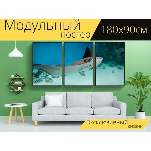 Модульный постер "Морской, море, океан" 180 x 90 см. для интерьера