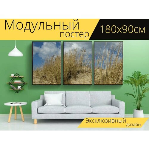 Модульный постер "Приморский, латвия, пляж" 180 x 90 см. для интерьера