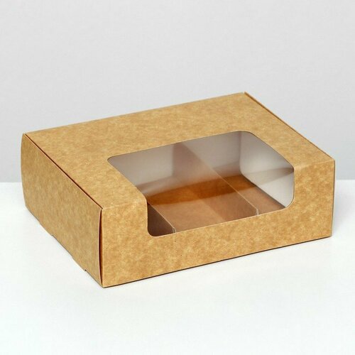 Коробка складная, под 3 эклера, крафт, 20 x 15 x 6 см (комплект из 22 шт)