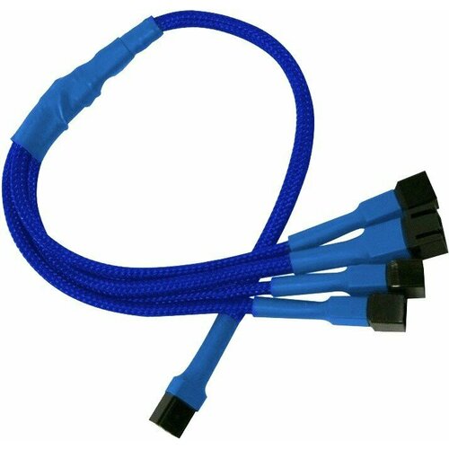 Разветвитель 3-pin - 4x 3-pin, Nanoxia Blue (NX34A60B)