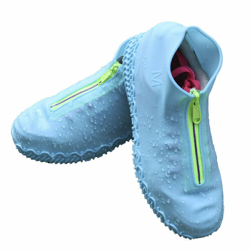 Чехол для обуви силиконовый Размер M 33-38 на молнии чехлы для ботинок от дождя, водонепроницаемые сапоги от дождя