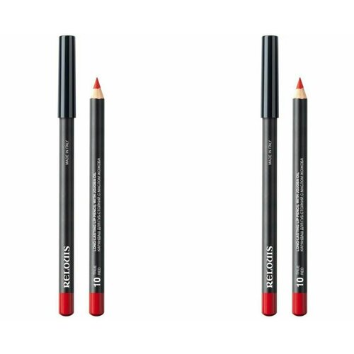 Relouis карандаш для губ стойкий с маслом жожоба тон 10 true red,2 шт