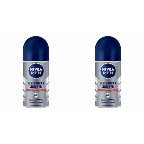 Дезодорант шар, Nivea, Men серебряная защита, 50 мл, 2 шт