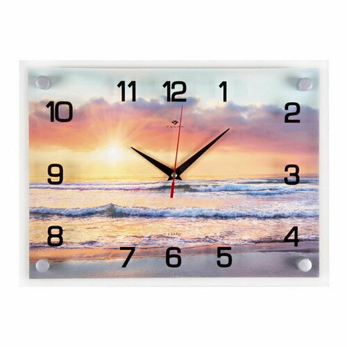 Часы настенные, интерьерные: Море, "Морской рассвет", 25 x 35 см