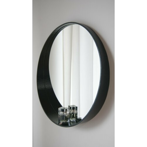 Зеркало круглое настенное интерьерное 60 см, черное, зеркало в ванную, интерьерное зеркало в деревянной раме