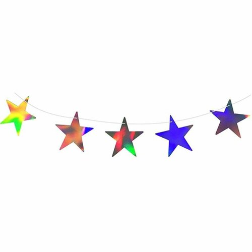 Гирлянда праздничная Пати бум "Звезды", голография, 200 см
