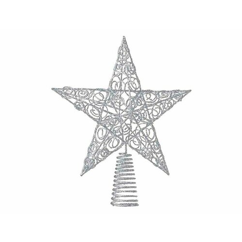 Ёлочная верхушка звезда - серебряные вихри, 28 см, Kurts Adler