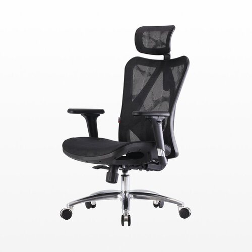 Офисное кресло руководителя с подлокотниками LuxAlto, Черное