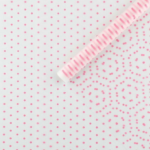 Пленка матовая "Горошек розовый" 0.7 x 8 м, 40 мкм