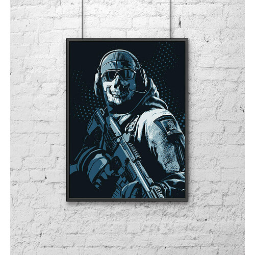 Постер для интерьера на стену (30х40 см). Игра Call Of Duty (COD) спецназ Ghost арт