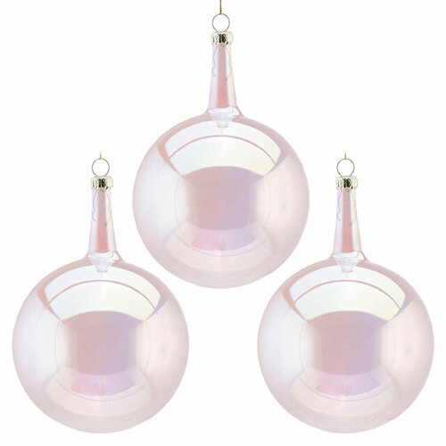 EDG Набор стеклянных шаров Viva Lamberto 10 см, 6 шт, жемчужно-розовый *