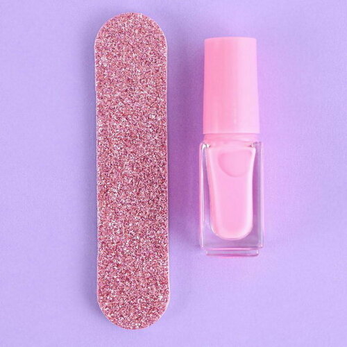 Детский лак для ногтей с пилочкой, светло-розовый