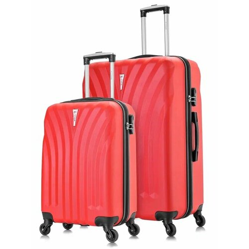 Комплект чемоданов L'case Phuket, 2 шт., 133 л, размер S/L, красный