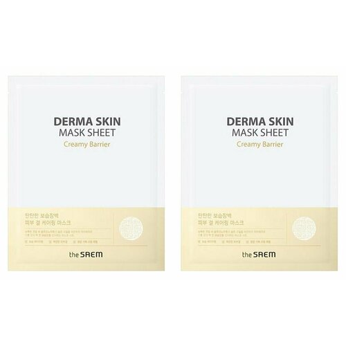 THE SAEM Маска тканевая для лица Derma Skin Mask Sheet - Creamy Barrier, 28гр, 2шт