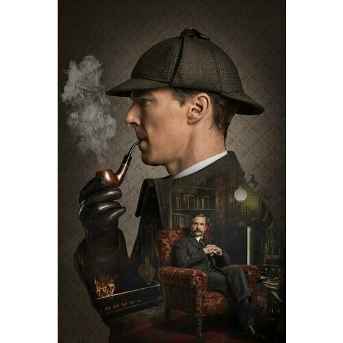 Плакат, постер на бумаге Шерлок (Sherlock), Пол МакГиган, Коки Гидройч, Эрос Лин. Размер 42 х 60 см
