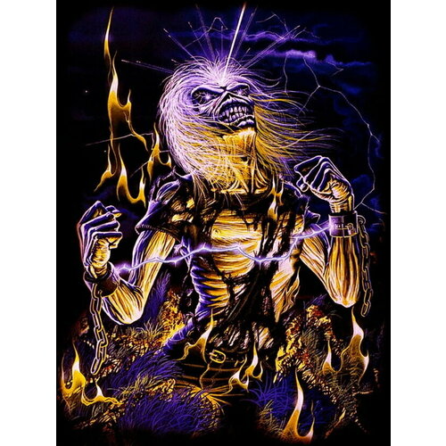 Плакат, постер на холсте Iron Maiden/Железная дева/музыкальные/поп исполнитель/артист/поп-звезда/группа. Размер 21 на 30 см