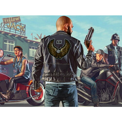 Плакат, постер на бумаге Grand Theft Auto 5/игровые/игра/компьютерные герои персонажи. Размер 60 х 84 см