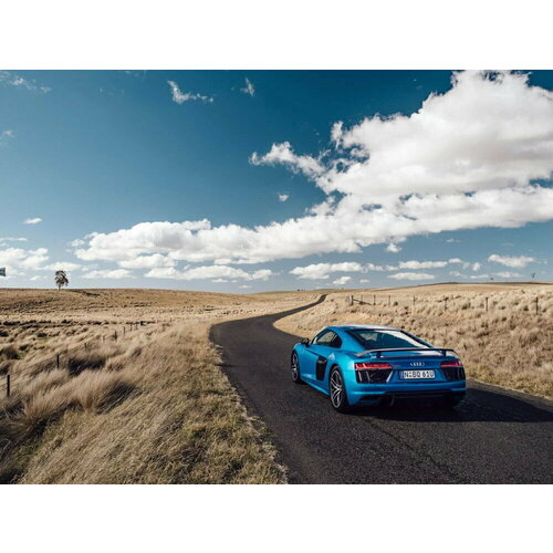 Плакат, постер на холсте Audi R8/Ауди/авто/автомобиль/машина. Размер 60 х 84 см