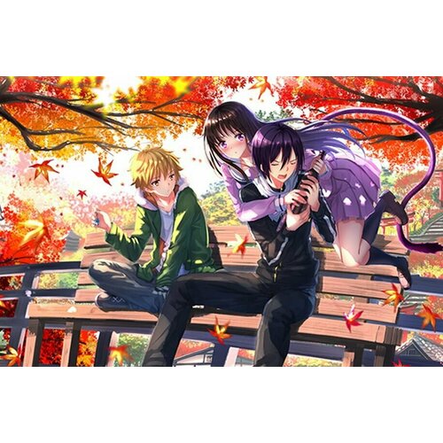 Плакат, постер на холсте Бездомный Бог. Noragami. Размер 60 х 84 см