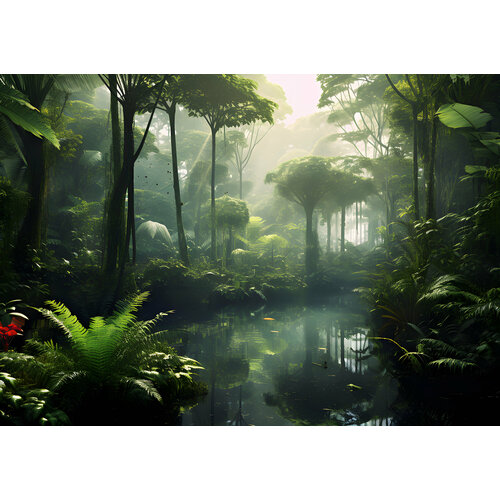 Постер - "Густые тропические леса"на плотной бумаге / А1 / в тубусе без рамы