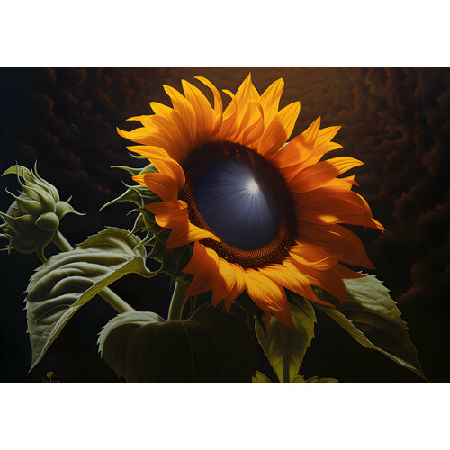 Постер - "Солнечное затмение - Фотореализм"на плотной бумаге / А4 / в тубусе без рамы