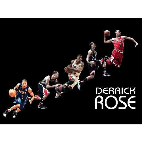 Плакат, постер на бумаге Derrick Rose/Деррик Роуз/спорт. Размер 21 х 30 см