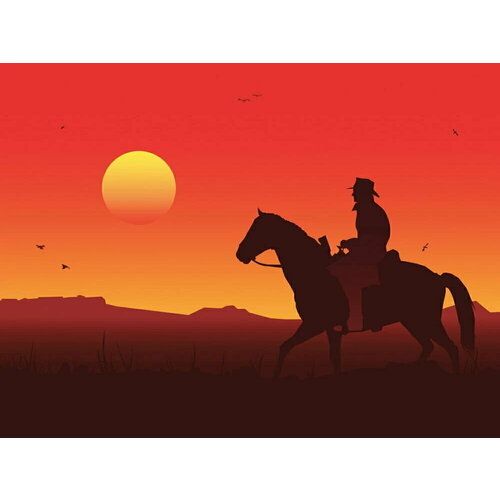 Плакат, постер на холсте Red Dead Redemption 2/игровые/игра/компьютерные герои персонажи. Размер 60 х 84 см