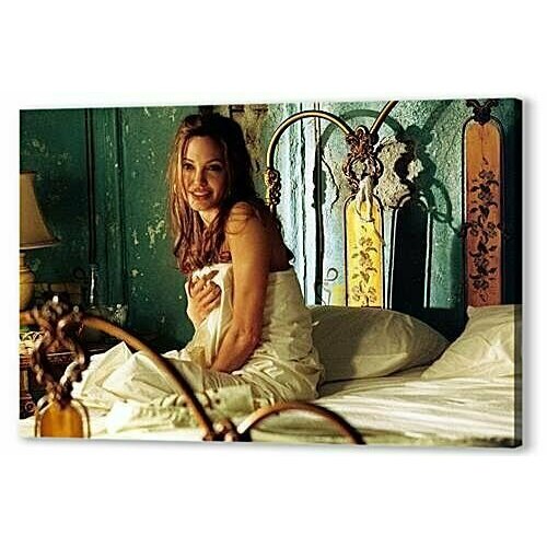 Плакат, постер на холсте Angelina Jolie-Анджелина Джоли. Размер 21 х 30 см