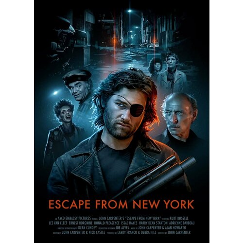 Плакат, постер на холсте Побег из Нью-Йорка (Escape from New York, 1981г). Размер 60 х 84 см