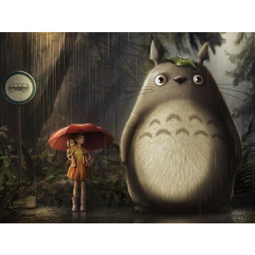 Плакат, постер на холсте My Neighbor Totoro/Мой сосед Тоторо/комиксы/мультфильмы. Размер 30 х 42 см
