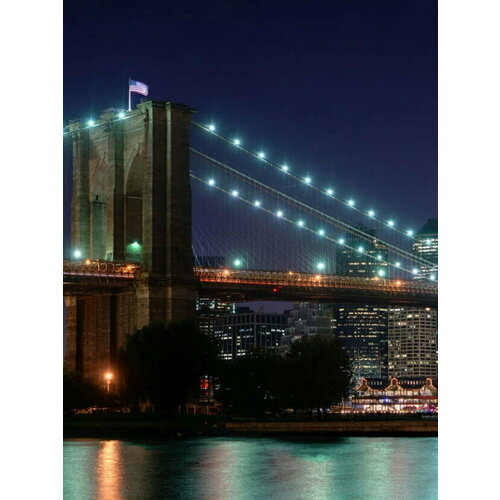 Плакат, постер на холсте Brooklyn Bridge (Модульные постеры)-2/Бруклинский мост/искусство/арт/абстракция/творчество. Размер 42 х 60 см
