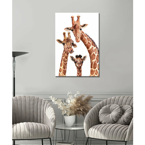 Картина - жираф, арт жираф, жираф рисунок, пятнистый жираф (19) 40х60