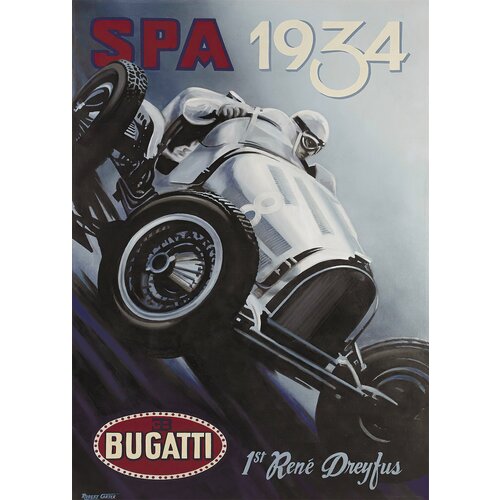 Плакат, постер на холсте Bugatti. Размер 42 х 60 см