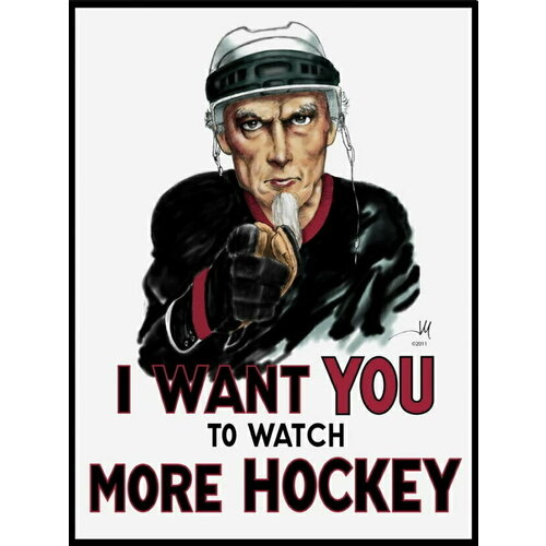 Плакат, постер на бумаге Hockey-I want You/Хоккей/искусство/арт/абстракция/творчество. Размер 42 х 60 см