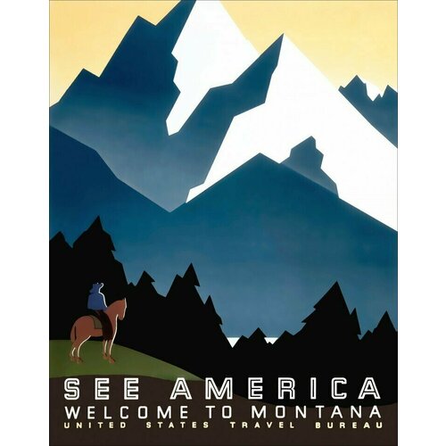 Плакат, постер на холсте See America/Посмотри Америку. Размер 30 на 42 см