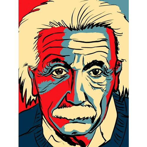 Плакат, постер на бумаге Albert Einstein/Альберт Эйнштейн/искусство/арт/абстракция/творчество. Размер 42 х 60 см