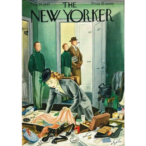 Плакат, постер на бумаге The New Yorker (Feb.24, 1945). Размер 21 на 30 см
