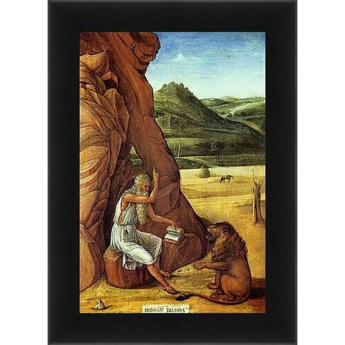 Плакат, постер на бумаге Hieronymus in der Wuste. Джованни Беллини. Размер 60 х 84 см