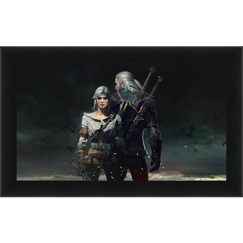 Плакат, постер на холсте The Witcher 3: Wild Hunt (Ведьмак), Геральт и Цирилла (Ziarael). Размер 60 х 84 см