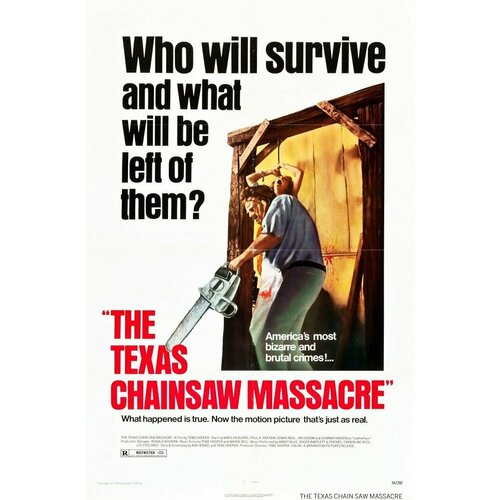 Плакат, постер на холсте Техасская резня бензопилой (The Texas Chain Saw Massacre, 1974г ). Размер 42 х 60 см