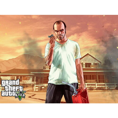Плакат, постер на бумаге Grand Theft Auto 5 -Тревор/искусство/арт/абстракция/творчество. Размер 60 х 84 см