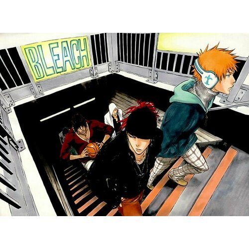 Плакат, постер на холсте Bleach, мультсериал, Блич. Размер 42 х 60 см